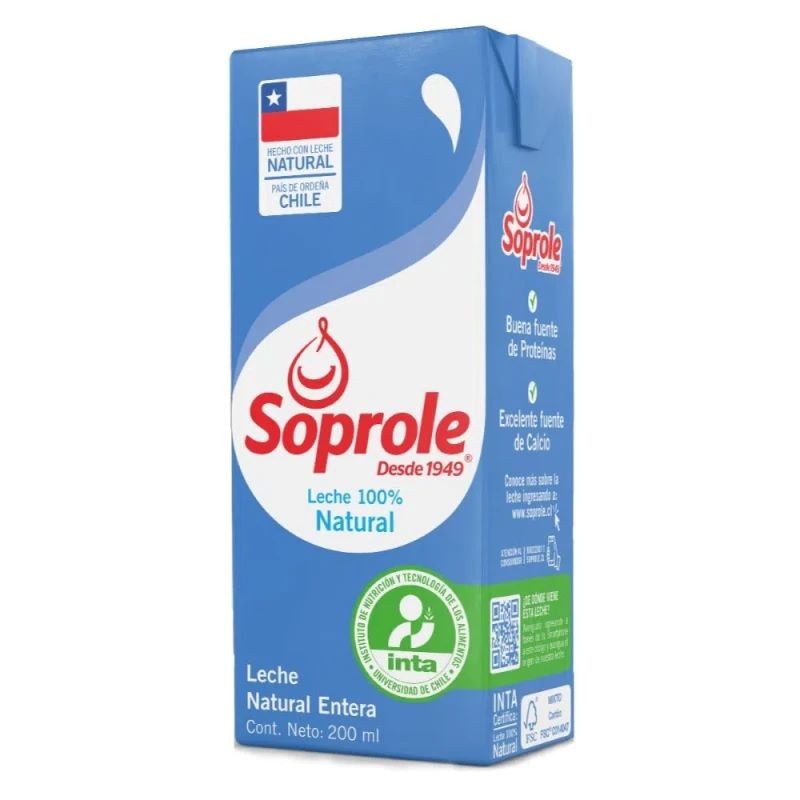 SOPROLE LECHE ENTERA 200ML