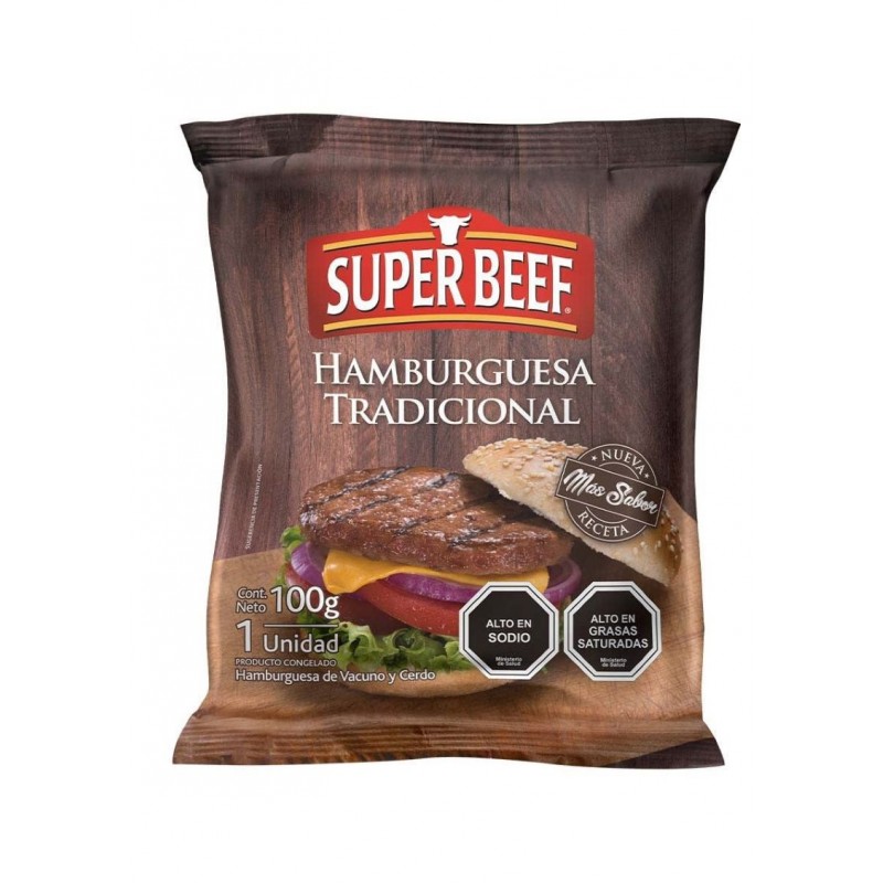 SUPER BEEF HAMBURGUESA TRADICIONAL 100GR